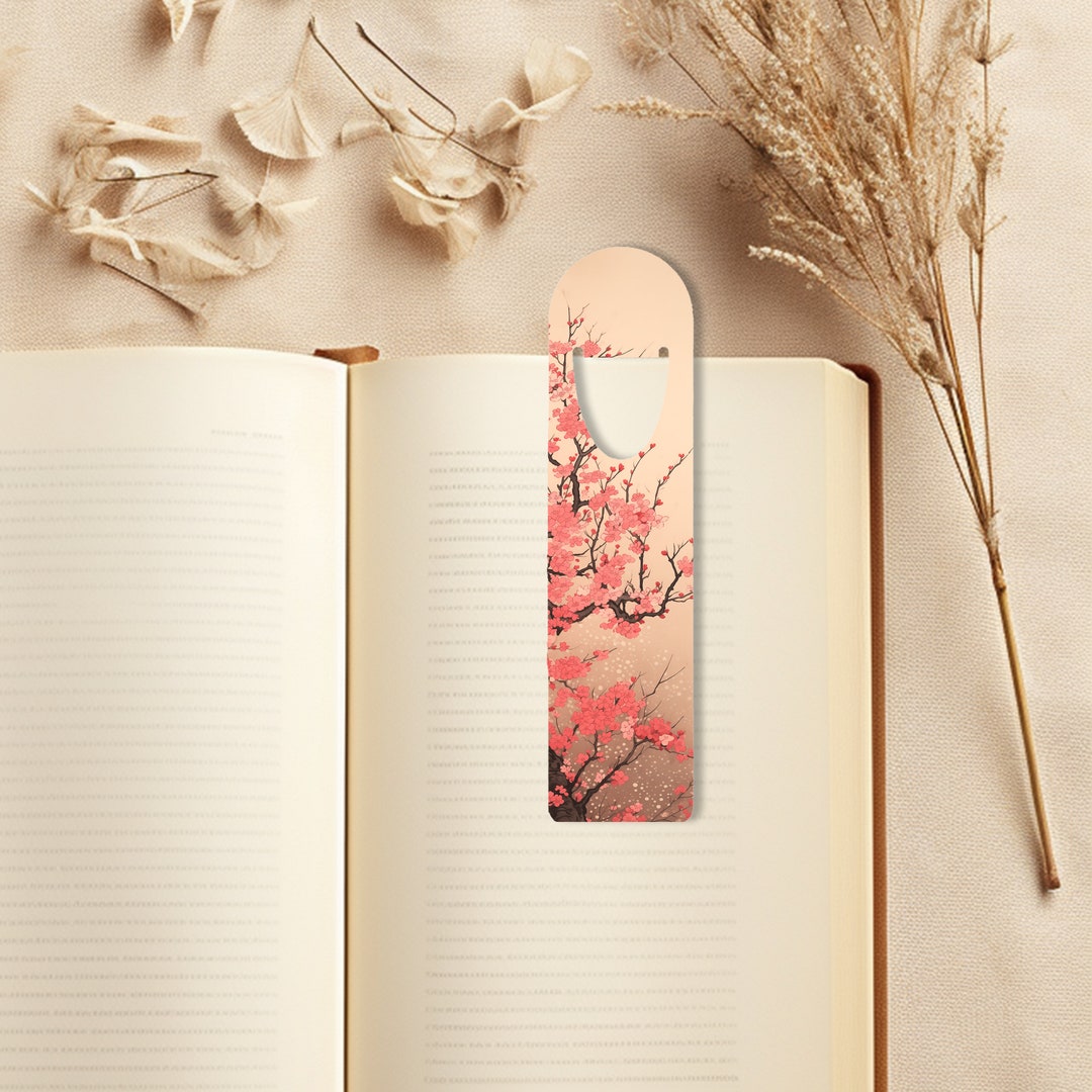 Pink Sakura Tree Metal Bookmark, Japanese Cherry Blossom Bookmark ...