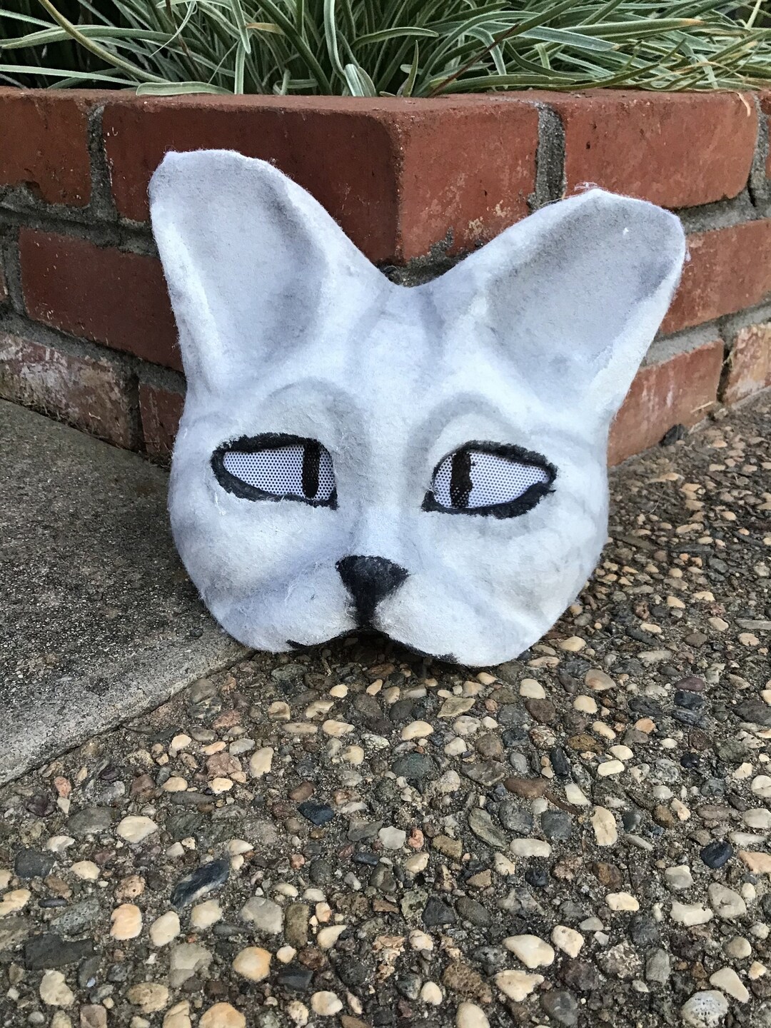 RESERVED White Quadrobics Cat Mask Handmade - Etsy