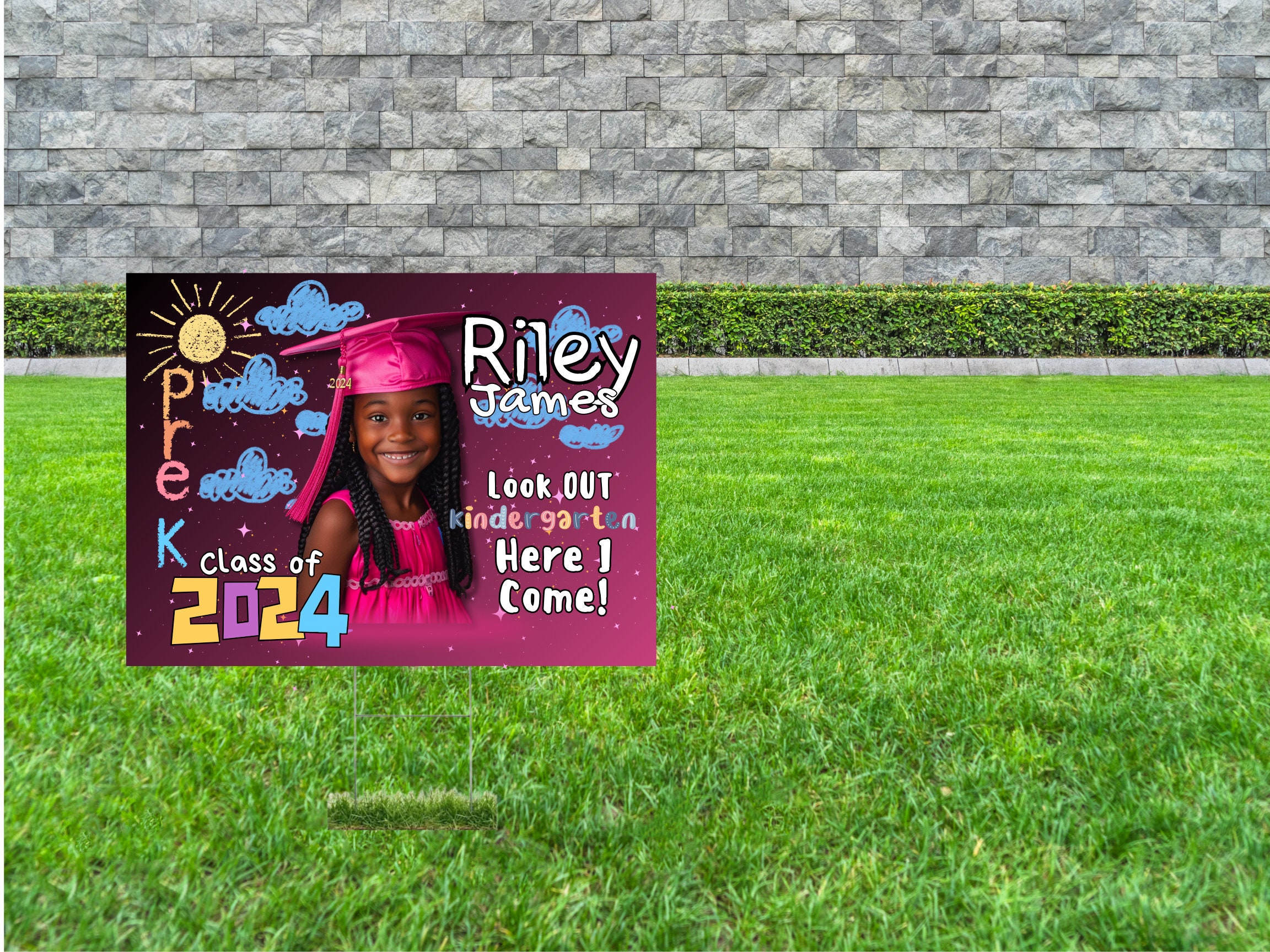 Pre-k Grad 24x18 Yard Sign Template - Etsy