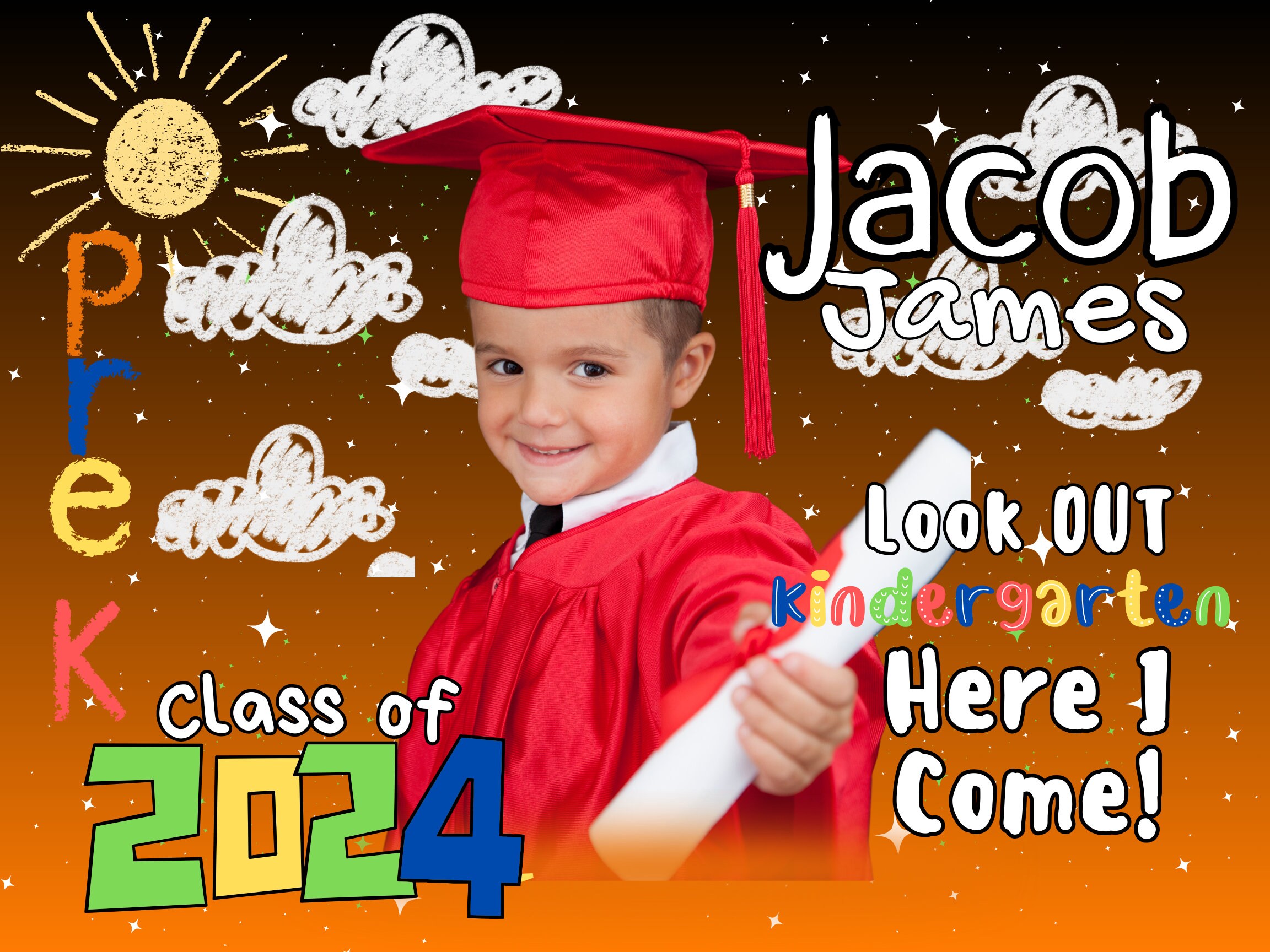 Pre-k Grad 24x18 Yard Sign Template - Etsy
