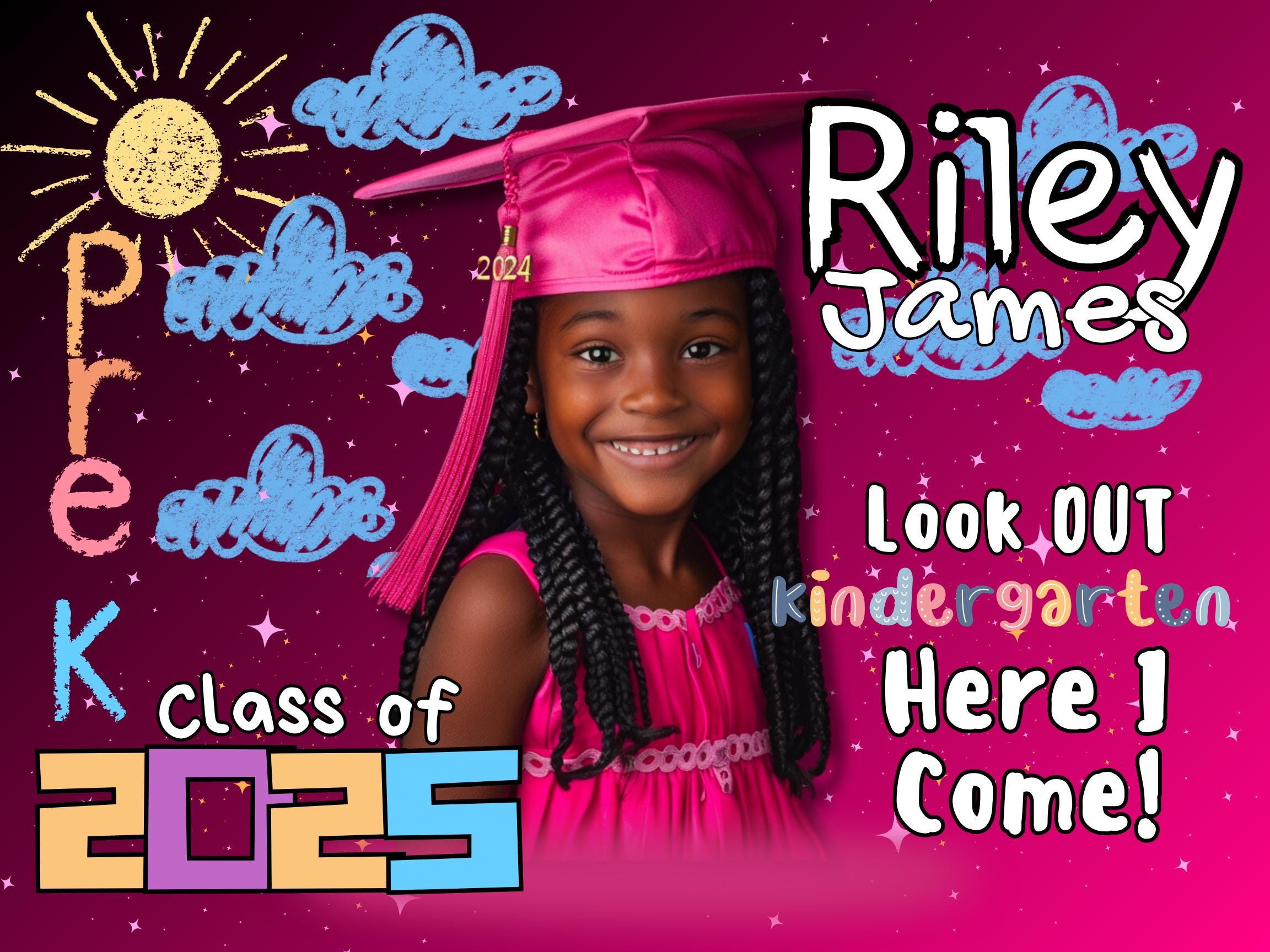 Pre-k Grad 24x18 Yard Sign Template - Etsy