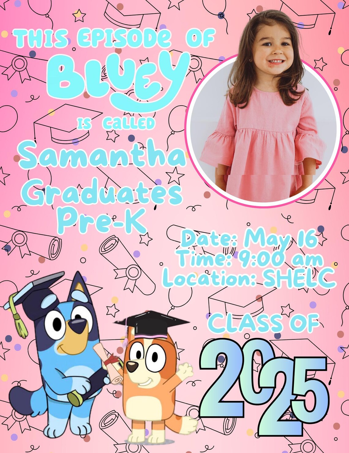 Bluey Grad Announcement - Etsy
