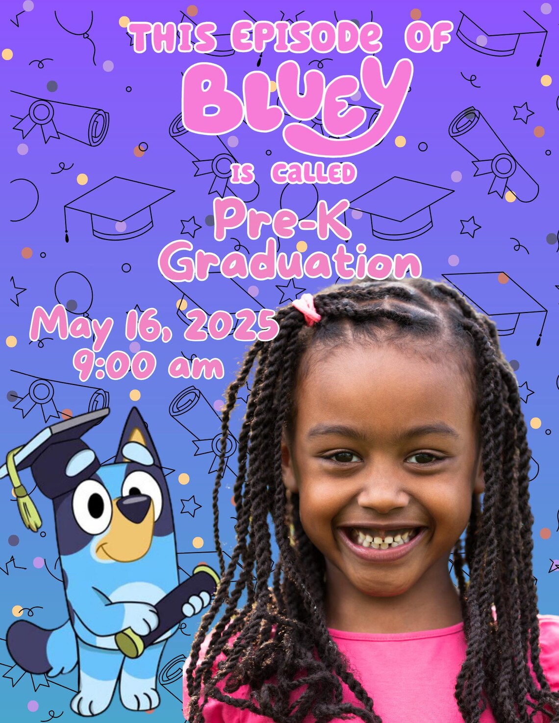 Bluey Grad Announcement - Etsy