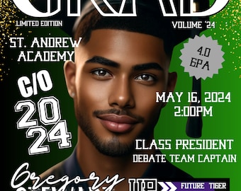 Graduation Magazine Cover, Graduation Invitation, Graduation 2024 ...