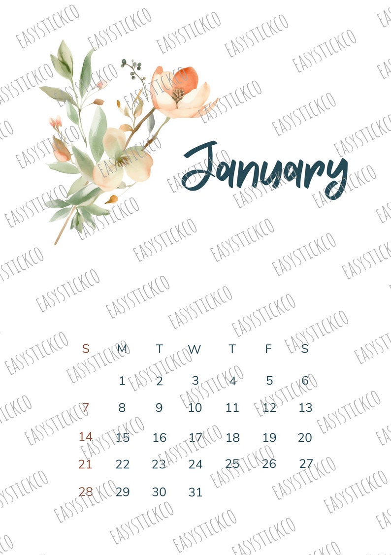 2024 January to December Calendar/planner PDF Download for Print or ...