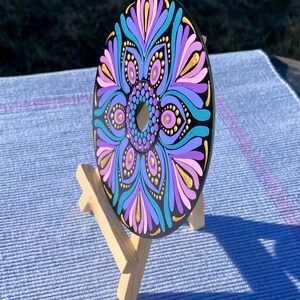 Hand Painted Mandala on Recycled CD - Purples With Gold - Etsy