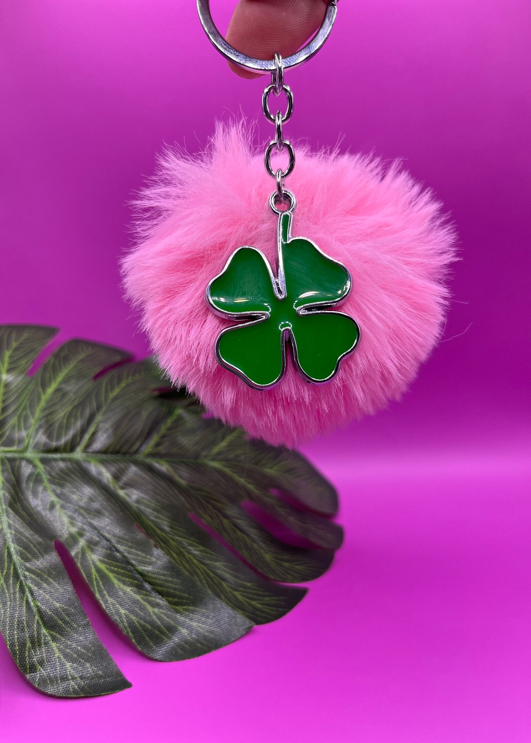 Double Sided Lucky 4 Leaf Clover Keychain - Etsy