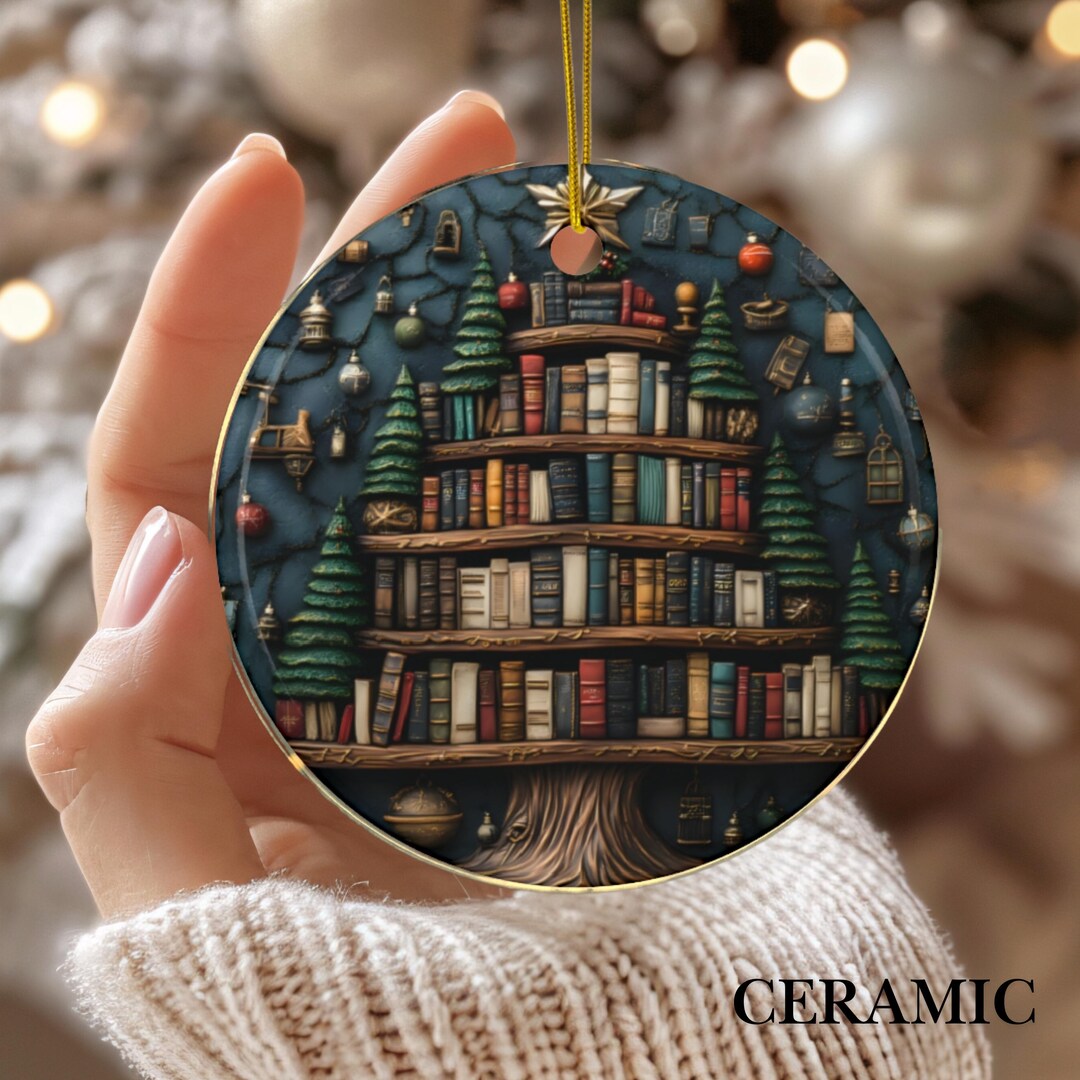 Christmasbook Ornament Christmas Ornament Book Lover Gifted Ornamental Book Winter Reader ...
