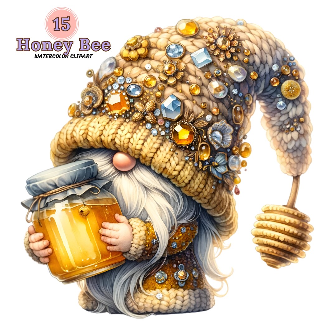 Honey Bee Gnomes Clipart PNG Bumble Bee Gnomes Watercolor Gnome Gnomes ...