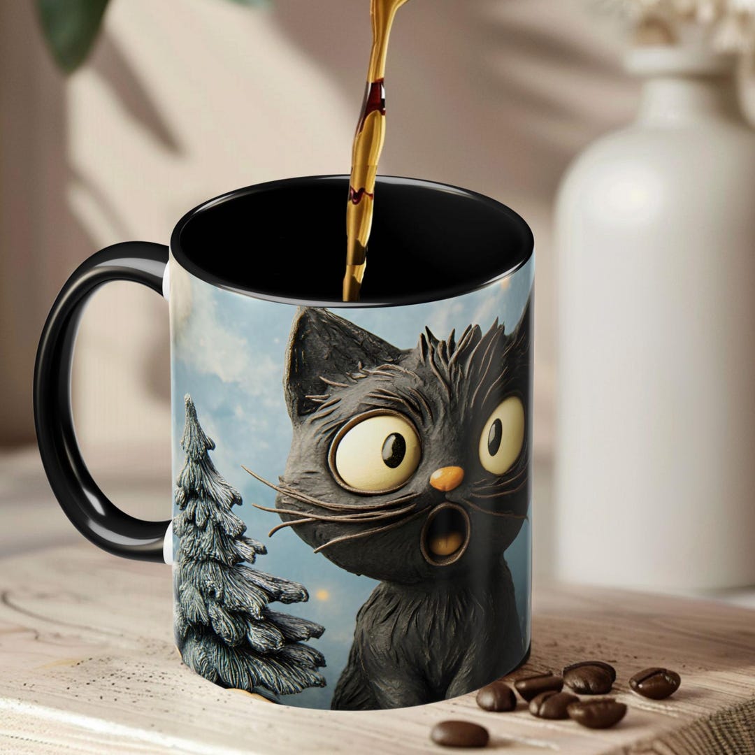 Funny Cat Mug, Black Cat Coffee Mug, Cat Mug, Cat Lover Coffee Mug Gift ...