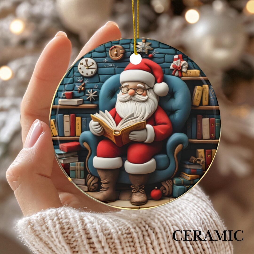 Santa Claus Ornament, Christmas Ornament Gifted for Reader, Santa Xmas ...