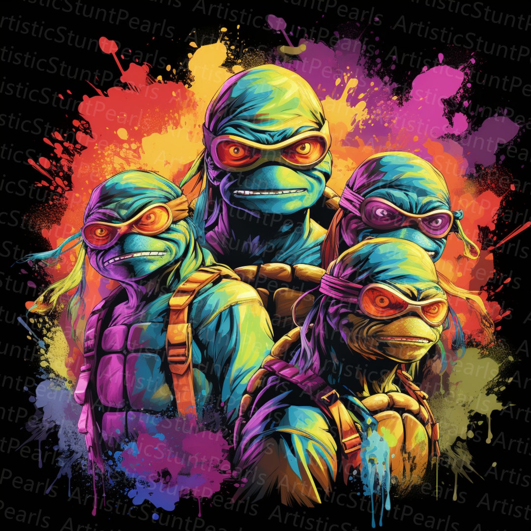 Ninja Turtles Png, Splash and Watercolor Digital Design PNG File ...