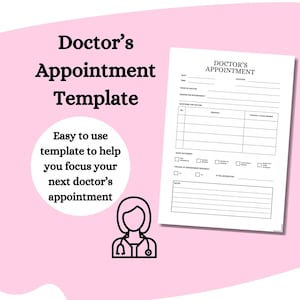 Doctor Appointment Template Doctor Visit Prepare Dr Appointment Notes ...