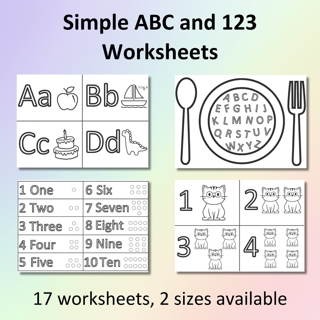 Alphabet Count to 10 Kids Colouring Sheet Coloring Page ABC 123 ...