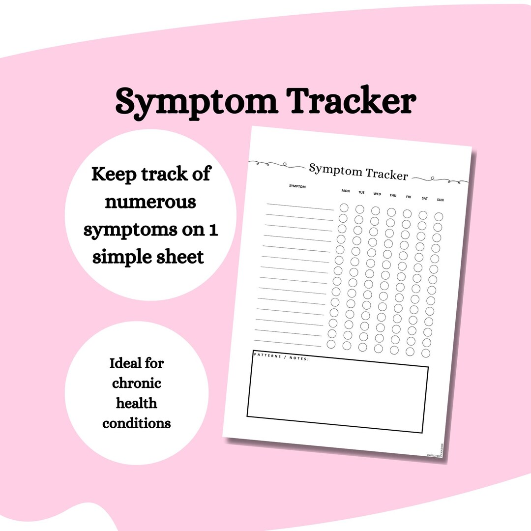 Symptom Tracker Symptom Log Chronic Illness Symptom Record Medical ...