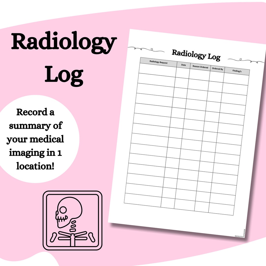 Radiology Log, Digital Downloads, Medical Imaging, Radiology Tracker, X ...