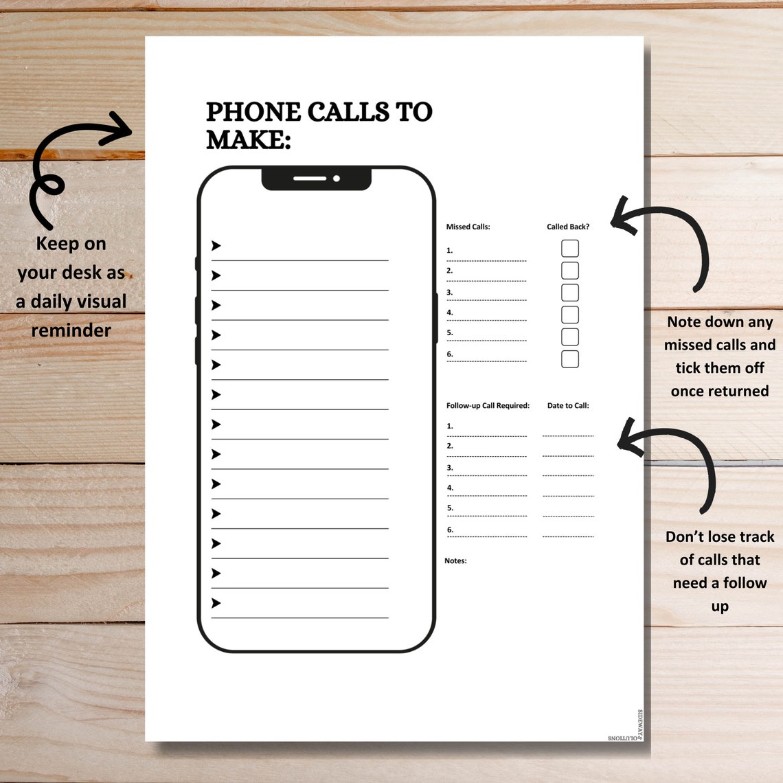 Phone Log Phone Call Tracker Phone Calls to Make Organise Phone Call ...