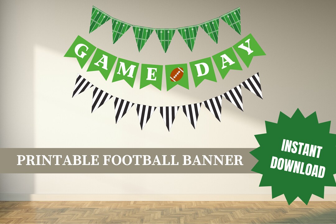 Printable Football Banner, Decoration for Your American Football Party ...