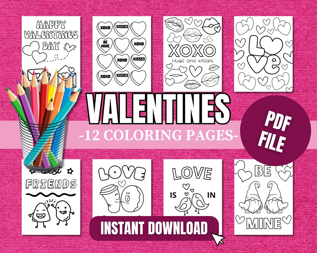 Printable Valentine's Day Coloring Pages, Activity for Love and ...
