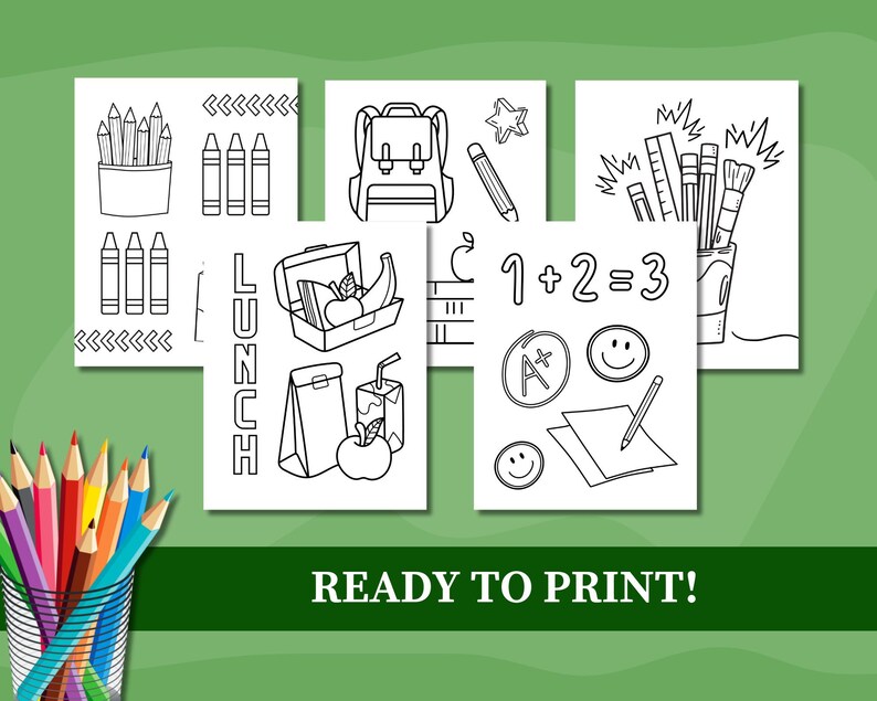 Back to School Coloring Pages, Back to School Activity, 16 Coloring ...