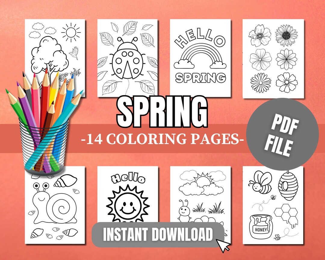 Spring Coloring Pages, Printable Activities for Kids, Coloring Sheets ...