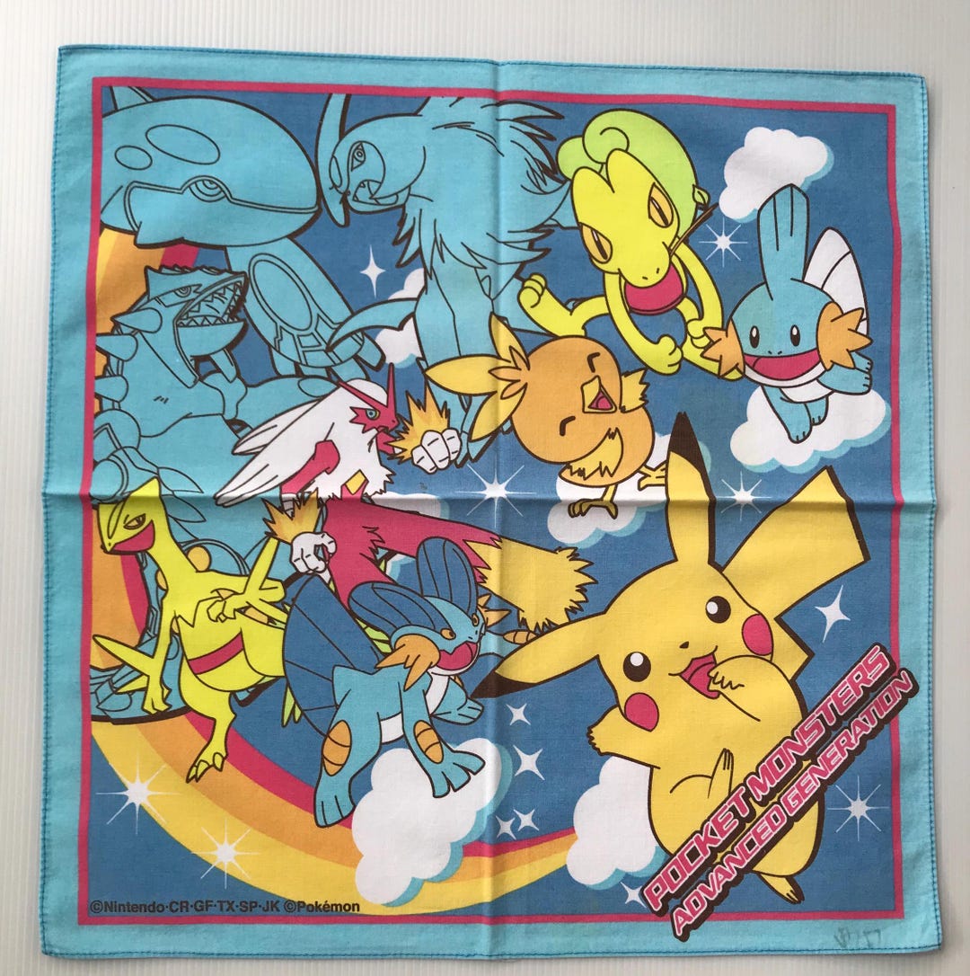 Vintage 2002 Pokémon Advanced Generation Handkerchief Pocket Monsters ...