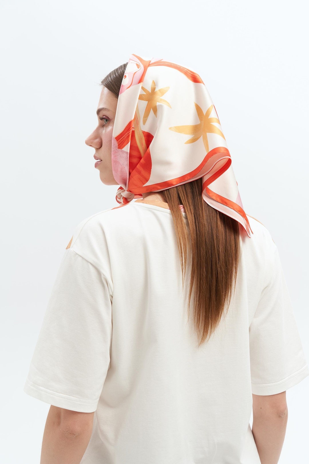 Soft Silk Bandana With Adorable Bear and Cub Cuddle Design Silk Bandana ...