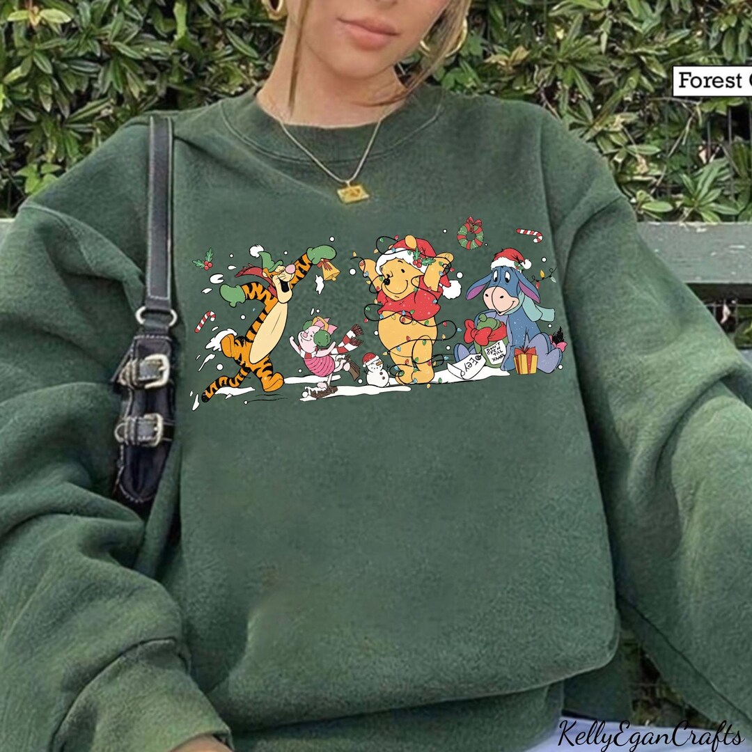 Vintage Winnie the Pooh Christmas Png, Santa Pooh Bear Christmas Lights ...