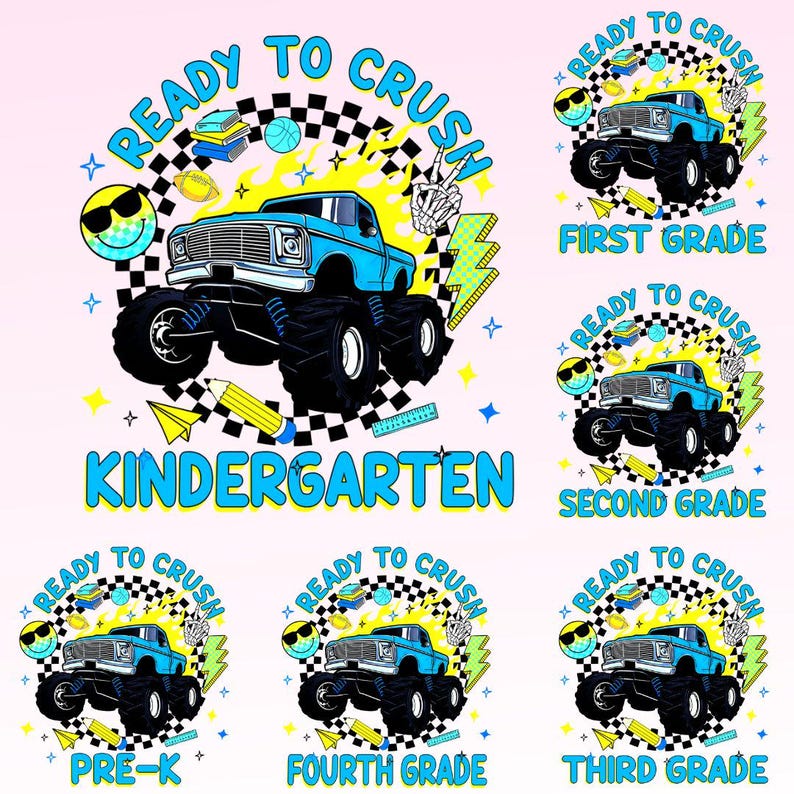 Back to School for Boys PNG Bundle, Kindergarten Dude, First Day of ...