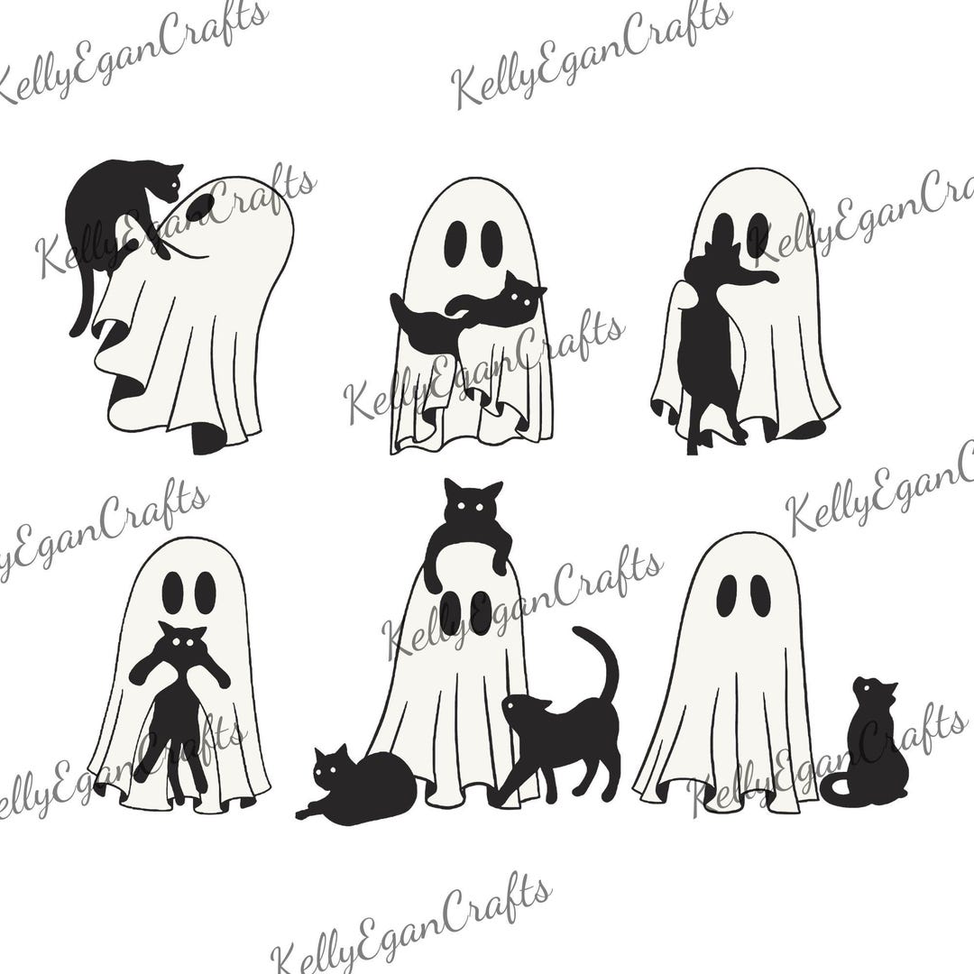 Ghost Cat Png, Cat Ghost Png, Cute Cat Lovers Png, Retro Ghost ...