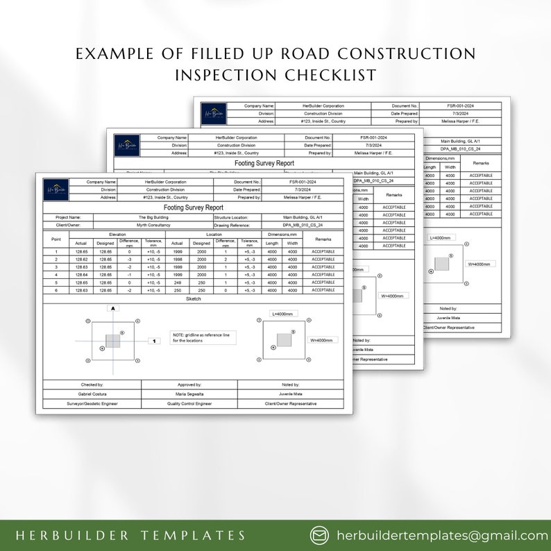 Footing Foundation Survey Report Form, Geodetic Engineer's Form ...