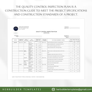 Quality Control Inspection Plan Template for Architectural Works ...