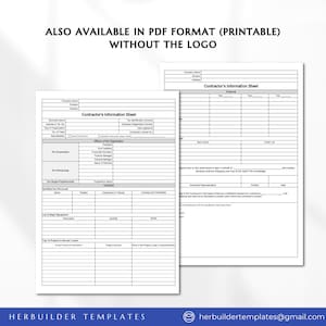 Contractor Information Sheet Form, Contractor Pre-qualification Form ...