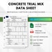 Concrete Trial Mix Data Sheet, Concrete Trial Batch, Ready Mix Concrete ...