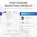 Post Pouring Inspection Checklist, Concrete Pouring Checklist, Quality ...