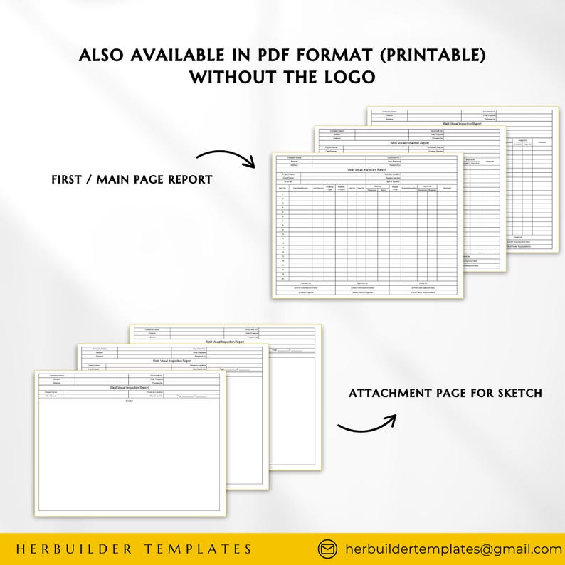 Weld Visual Inspection Report, Weld Report Form, Welding Inspection ...