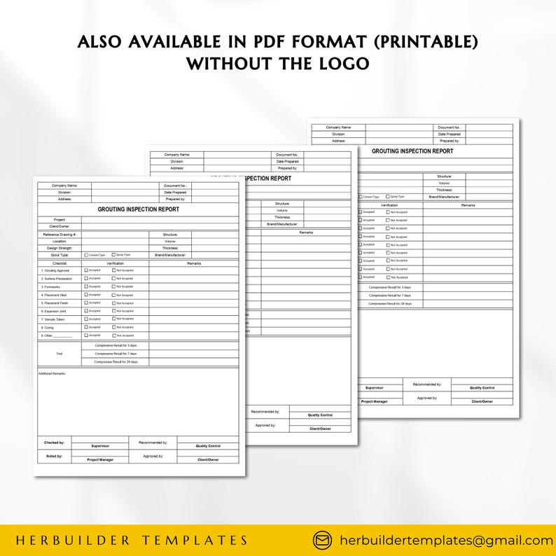Grouting Inspection Report Form, Steel Structure Grouting, Grouting ...
