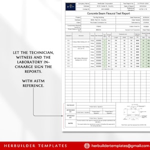 Concrete Beam Flexural Test Report Form, Three-point Loading Test of ...
