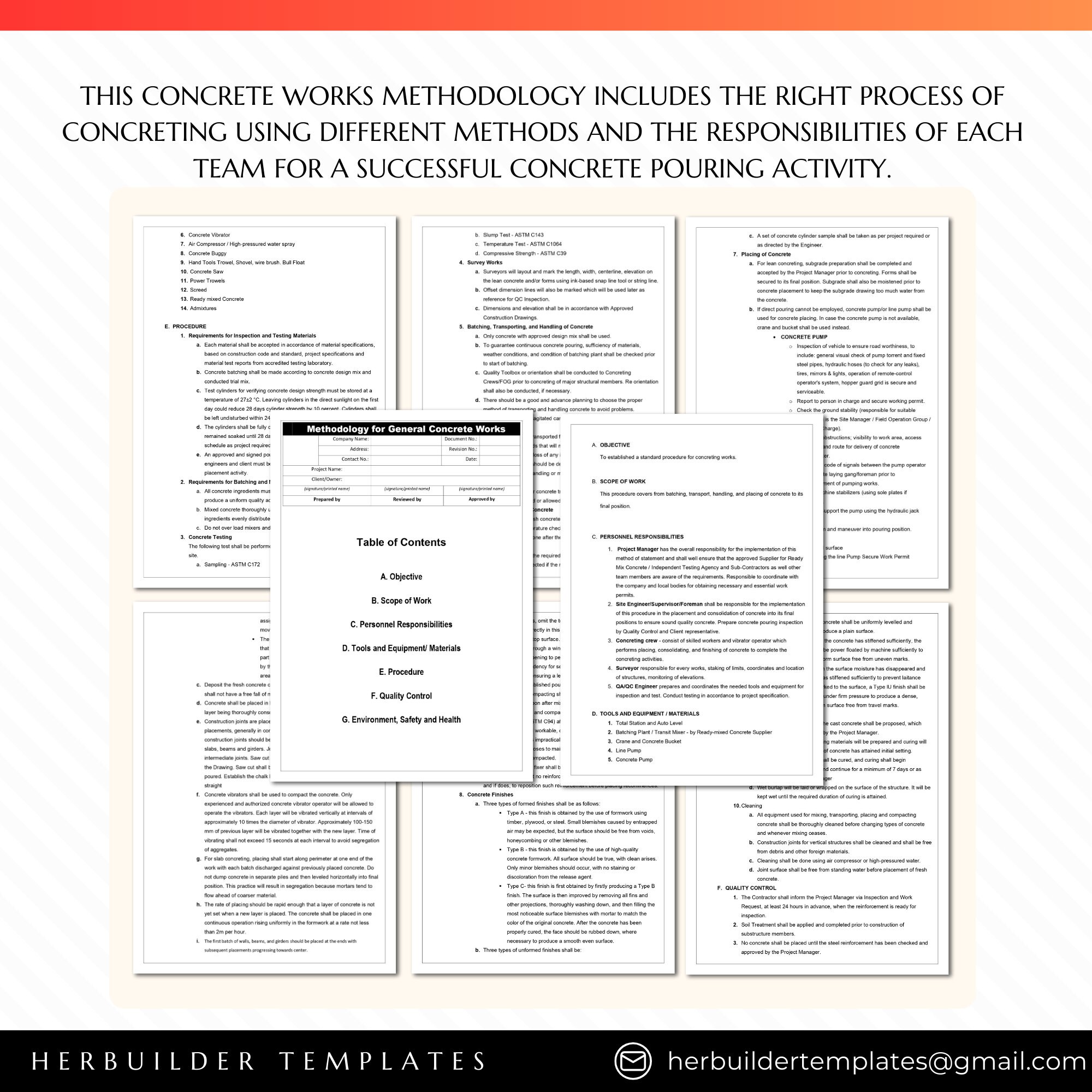 Methodology for General Concrete Works, Concrete Pouring Methodology ...