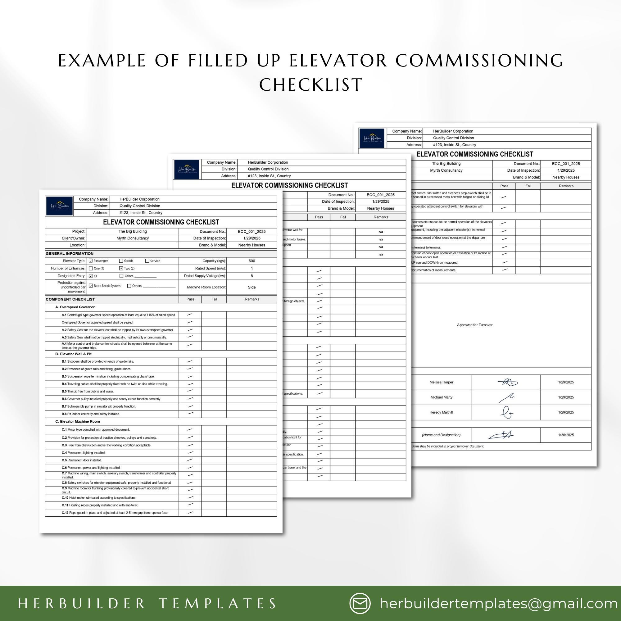 Elevator Commissioning Checklist, Lift Commissioning, Elevator ...