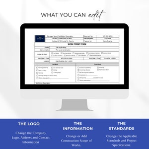 Construction Work Permit Form, Permit to Work Form, Safety Inspection ...