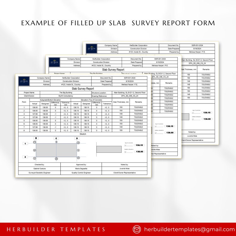 Survey Report Form for Slab, Survey Report for Slab on Grade and ...