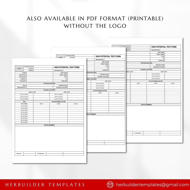 Hi-pot Test Form, High Potential Testing, Diaelectric Withstand Test ...