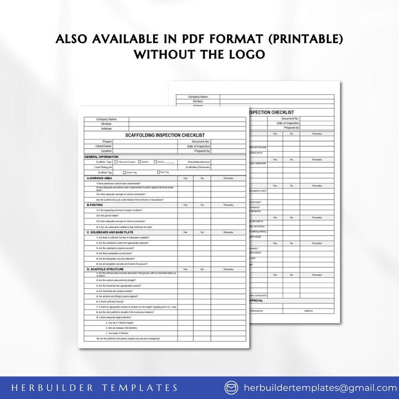 Scaffolding Inspection Checklist, Scaffolding System, Scaffolding ...