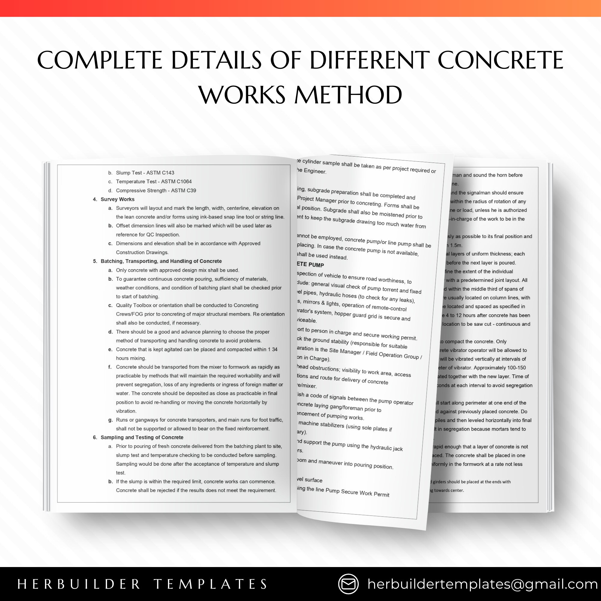 Methodology for General Concrete Works, Concrete Pouring Methodology ...