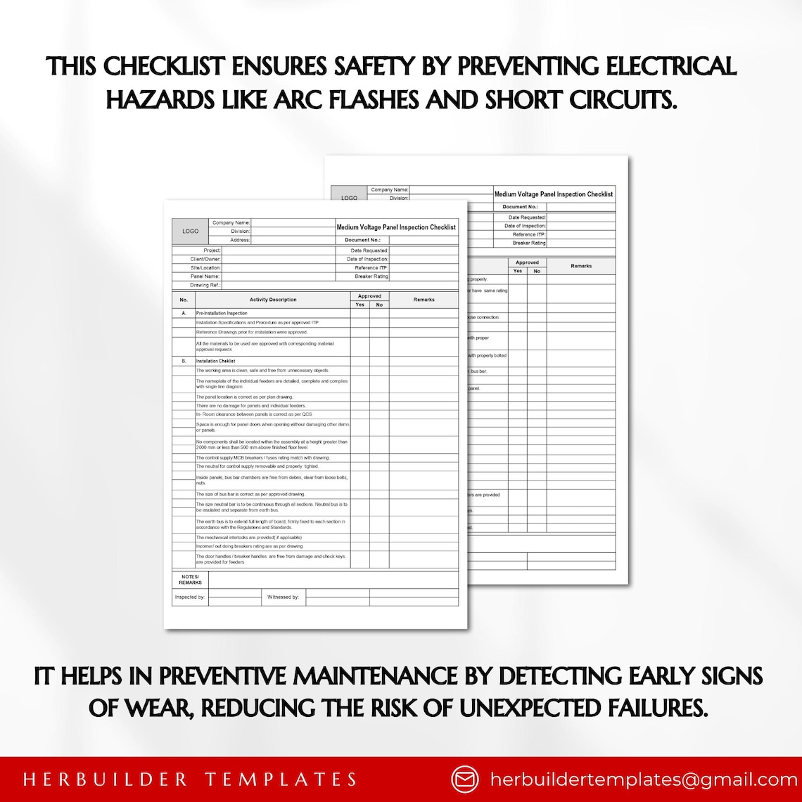 Medium Voltage Panel Inspection Checklist, MV Panel Checklist ...