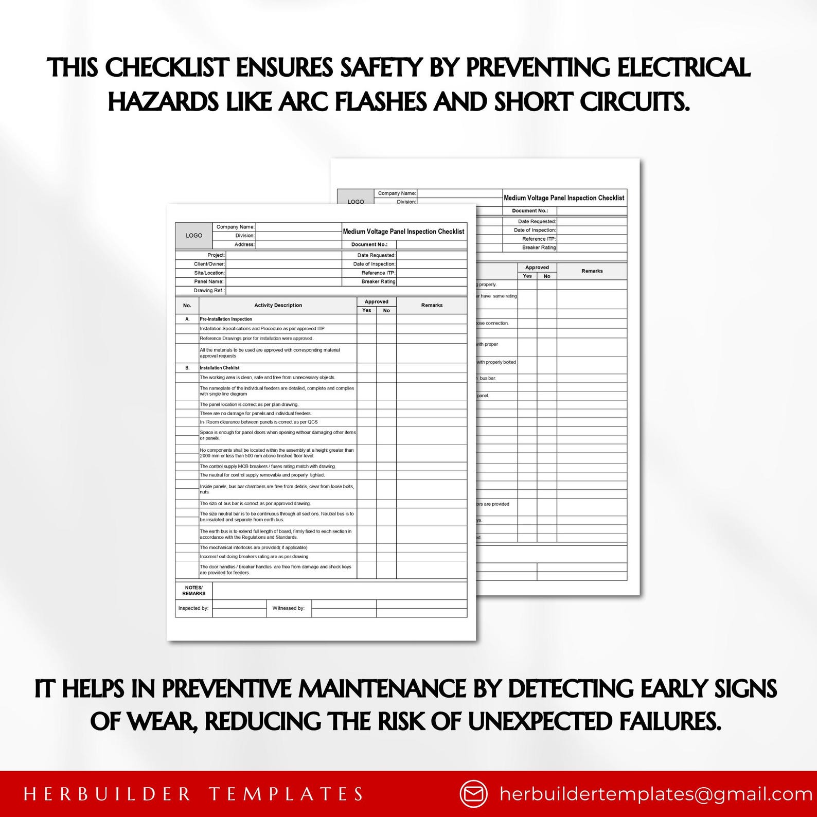 Medium Voltage Panel Inspection Checklist, MV Panel Checklist ...