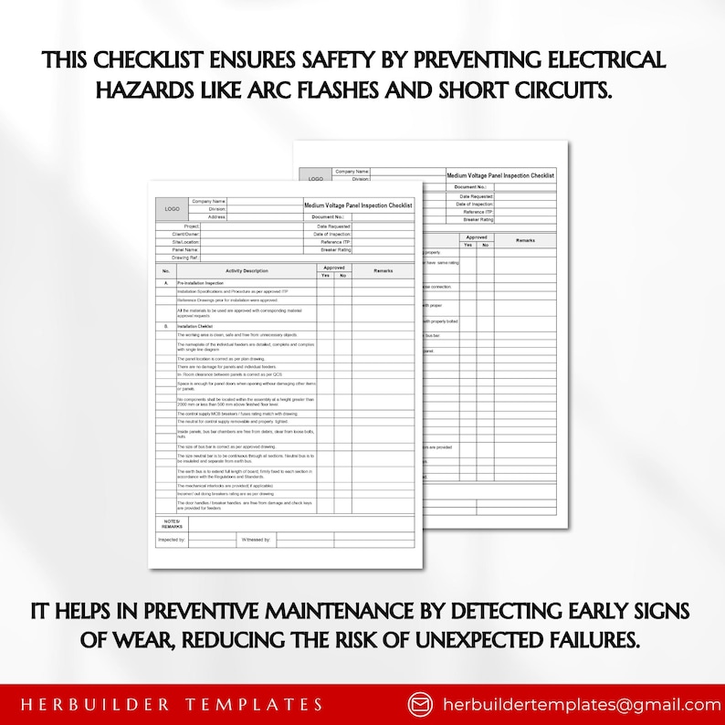 Medium Voltage Panel Inspection Checklist, MV Panel Checklist ...