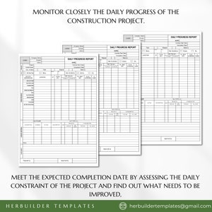Construction Daily Progress Report Form, Daily Construction Work ...