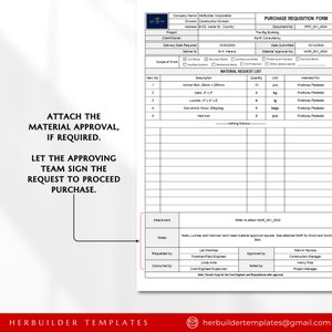 Purchase Requisition Form, Construction Material Request, Project ...